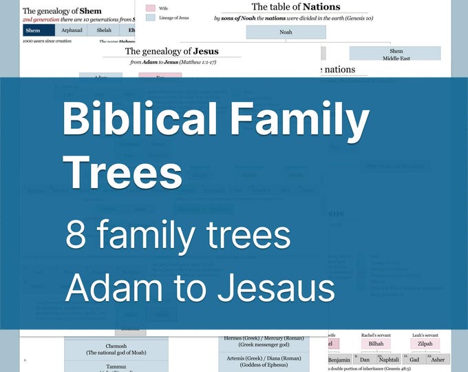 The Biblical Genealogy Chart, Family Tree From Adam to Jesus, Books of ...