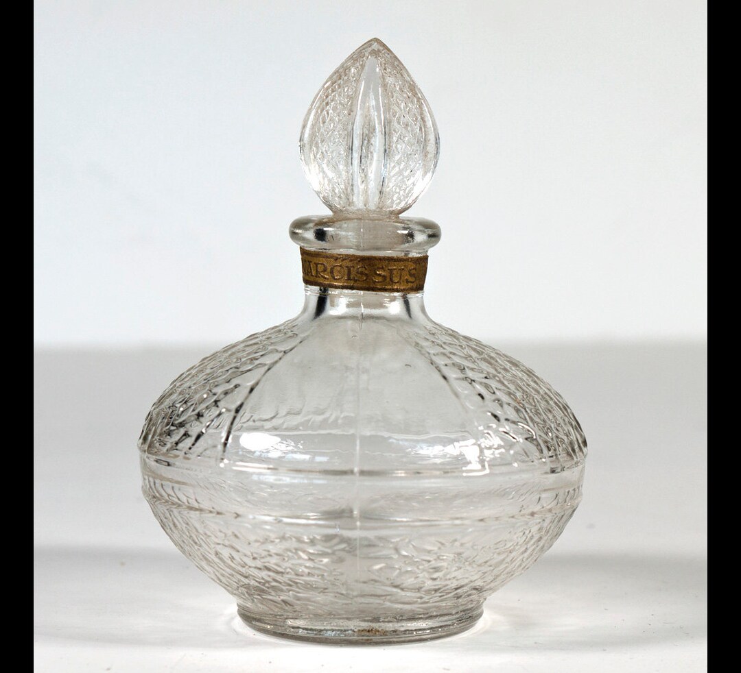 Narcissus Perfume Bottle W Stopper Vintage Diamond Glass Co PA Mamazel ...
