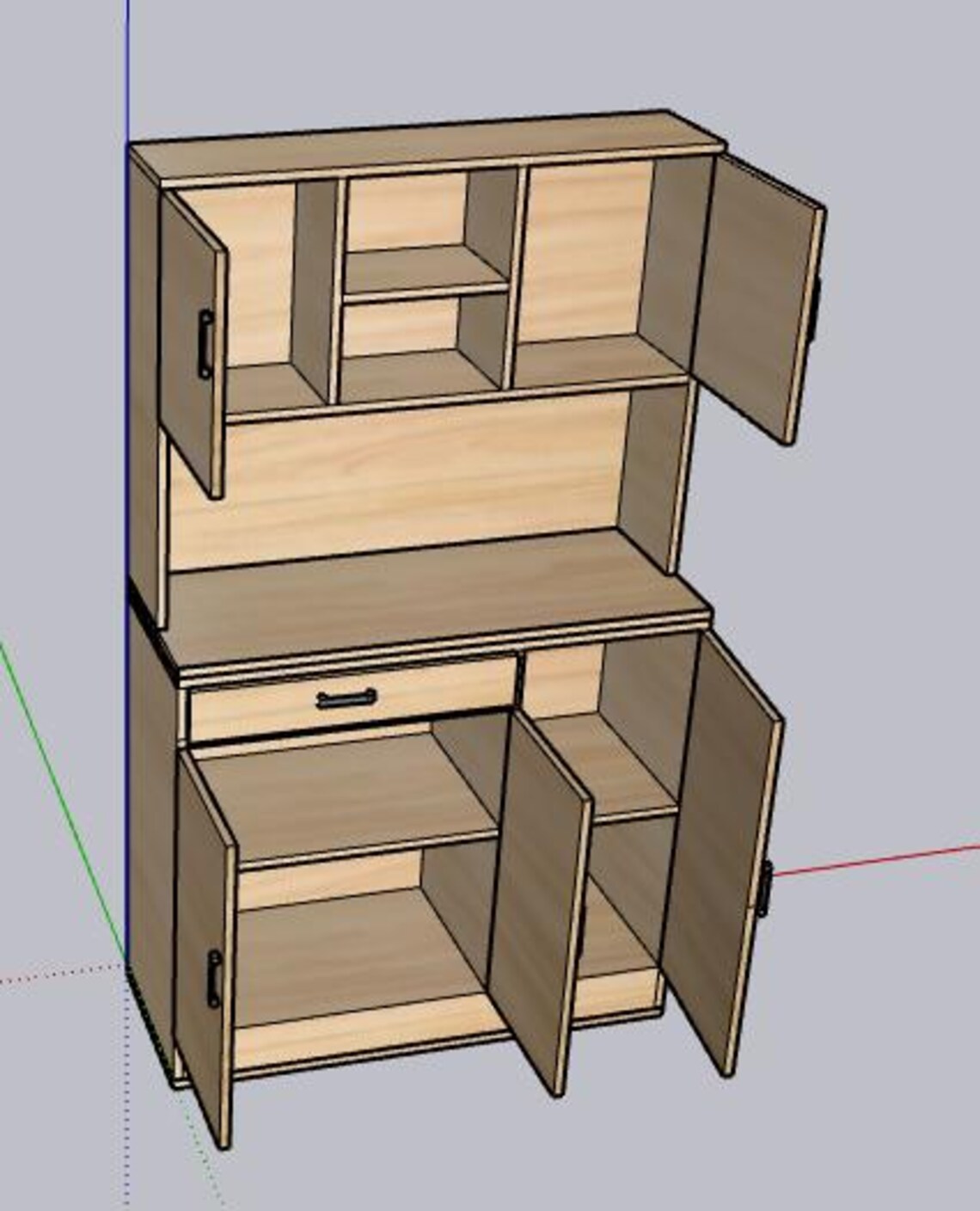 Modern Wooden Kitchen Cabinet DXF SVG: CNC Laser Cut File (digital ...