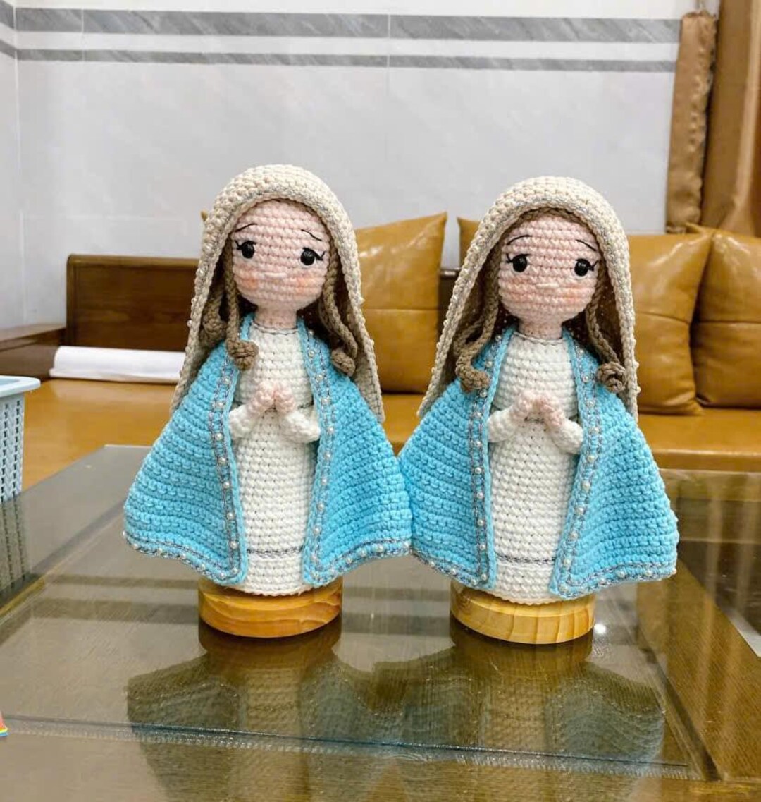 Handmade Crochet Virgin Mary Dolls – Catholic Religious Amigurumi Decor ...