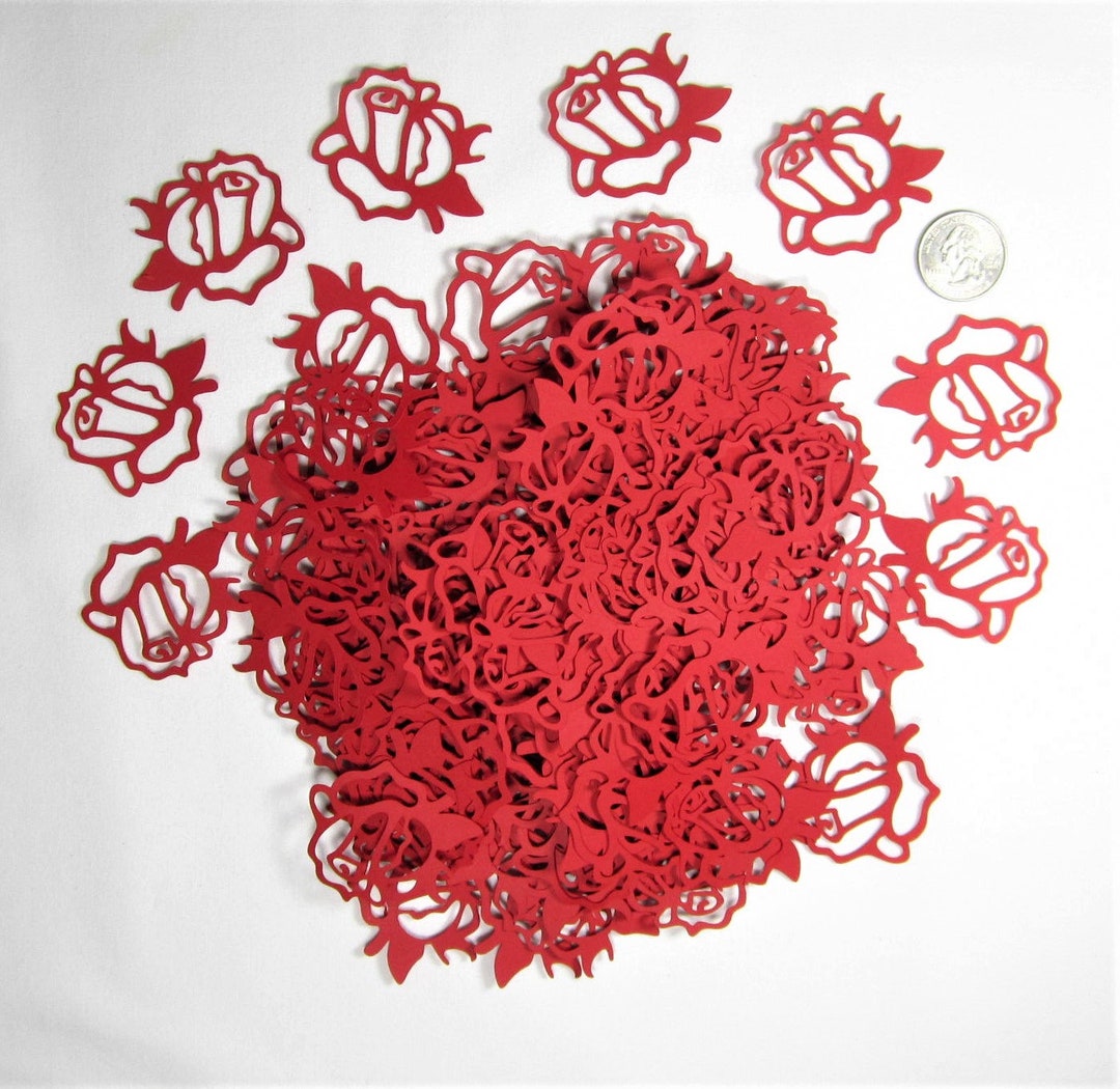 Red Rose Confetti: 125pc Paper Table Scatter, Card Making - Etsy