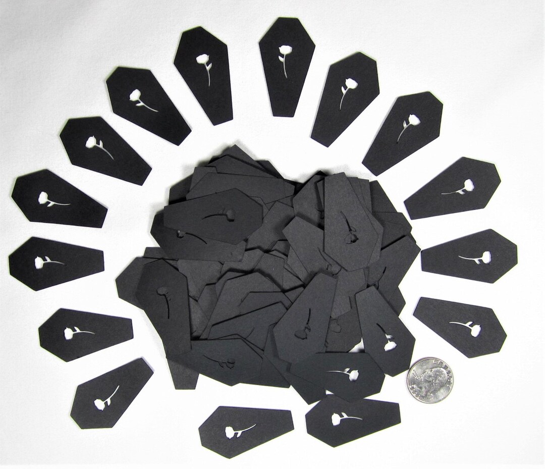 Gothic Black Coffin Confetti: Halloween, RIP Birthday, Card Making - Etsy