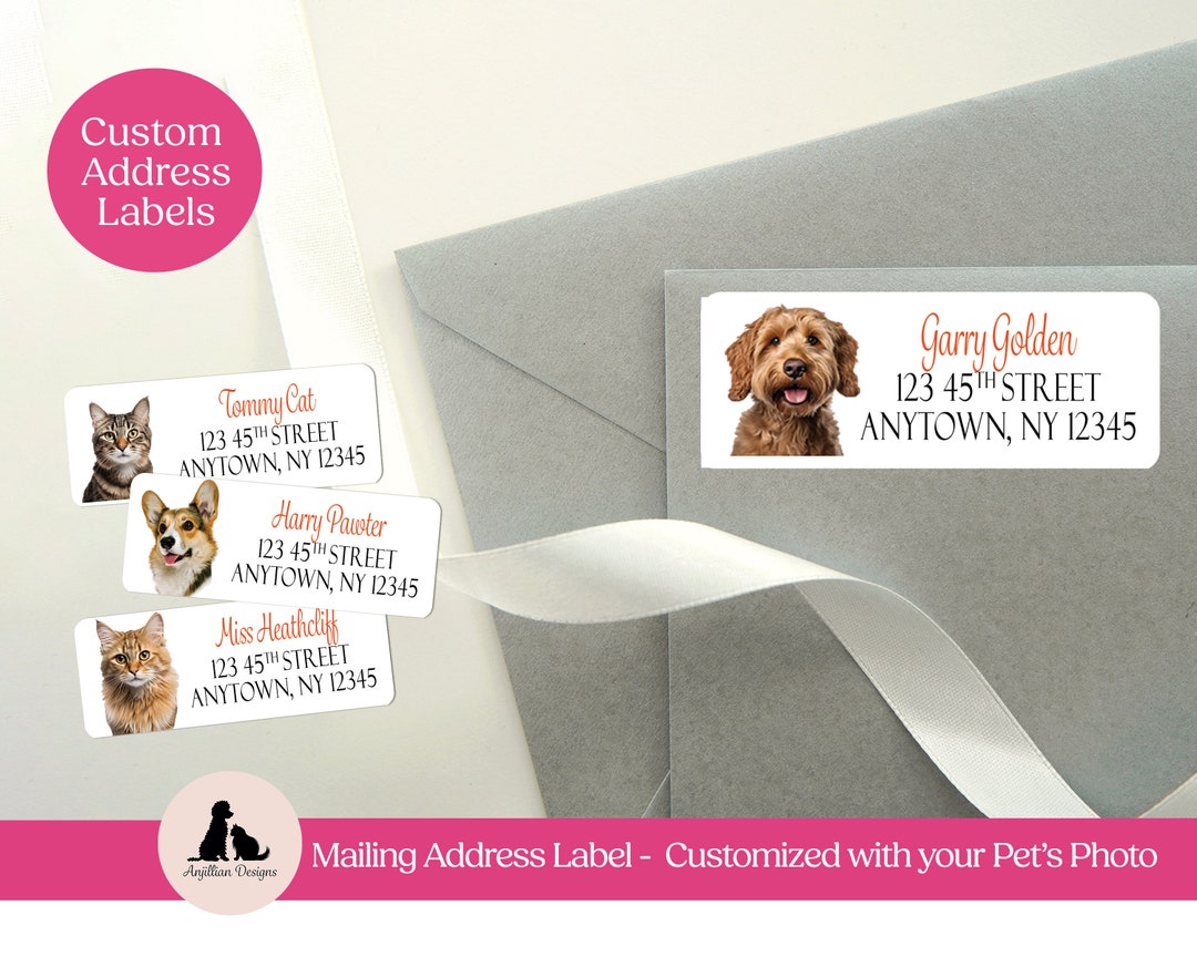Custom Set of 30 Return Address Labels - Personalized With Your Pet's ...