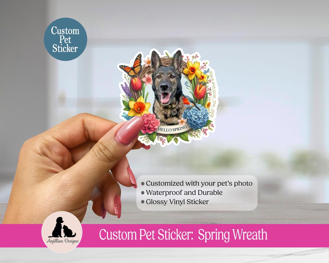 Spring Wreath | Spring Themed Stickers | Pet Lovers Gift | Goody Bag ...