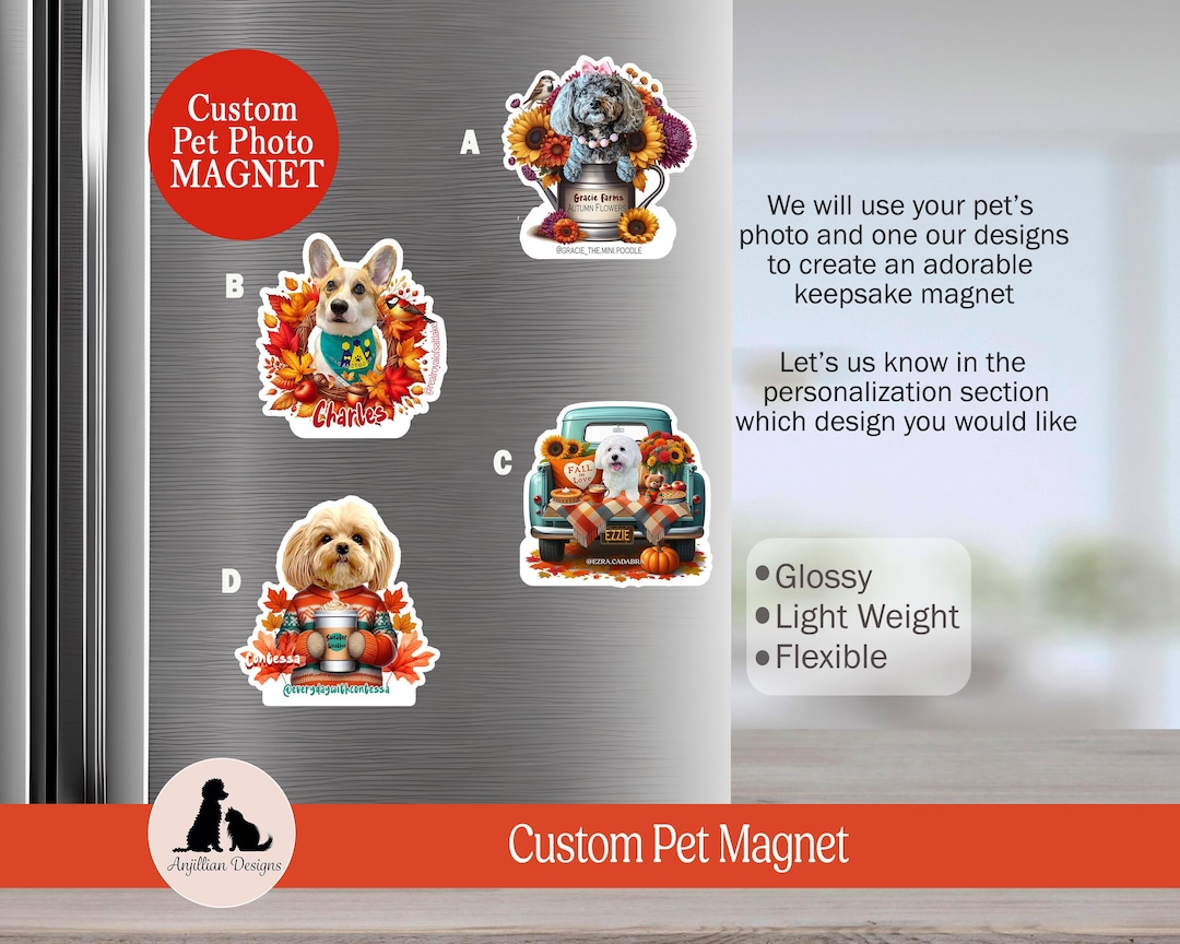 Custom Pet Photo Magnet | Dog Magnet | Cat Magnet| Pet Magnet | - Etsy