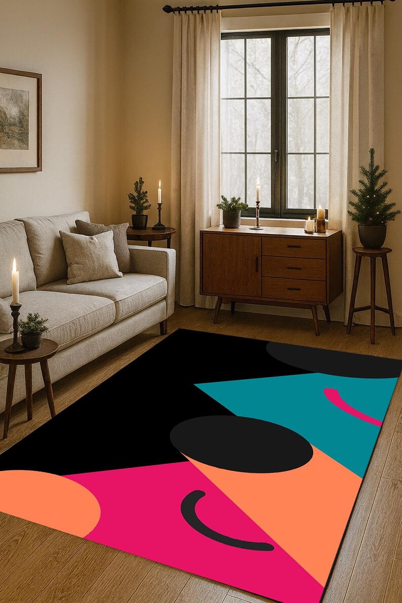 Abstract Modern Area Rug – Bold Color Living Room Carpet - Etsy Australia