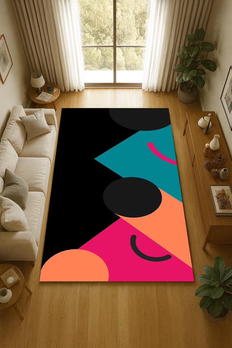 Abstract Modern Area Rug – Bold Color Living Room Carpet - Etsy Australia