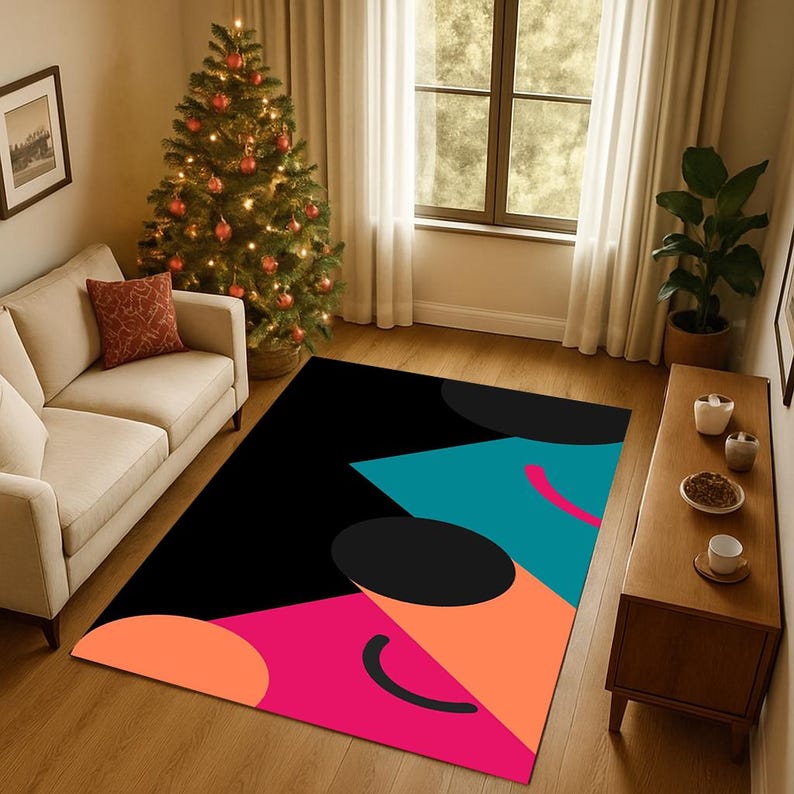 Abstract Modern Area Rug – Bold Color Living Room Carpet - Etsy Australia