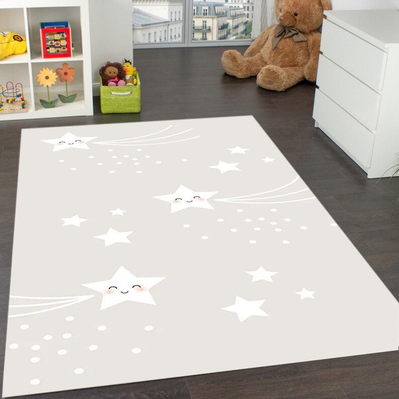 Personalized Shooting Star Rug for Kids Room | Soft Nursery Carpet With ...