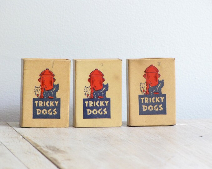 Vintage Tricky Dogs - 1940's Magnetic Toy - Etsy