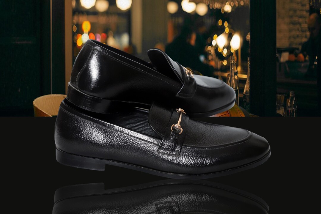 Franco Shoe | handmade Black Calf‑leather Slip‑on Dress Shoes for Men ...