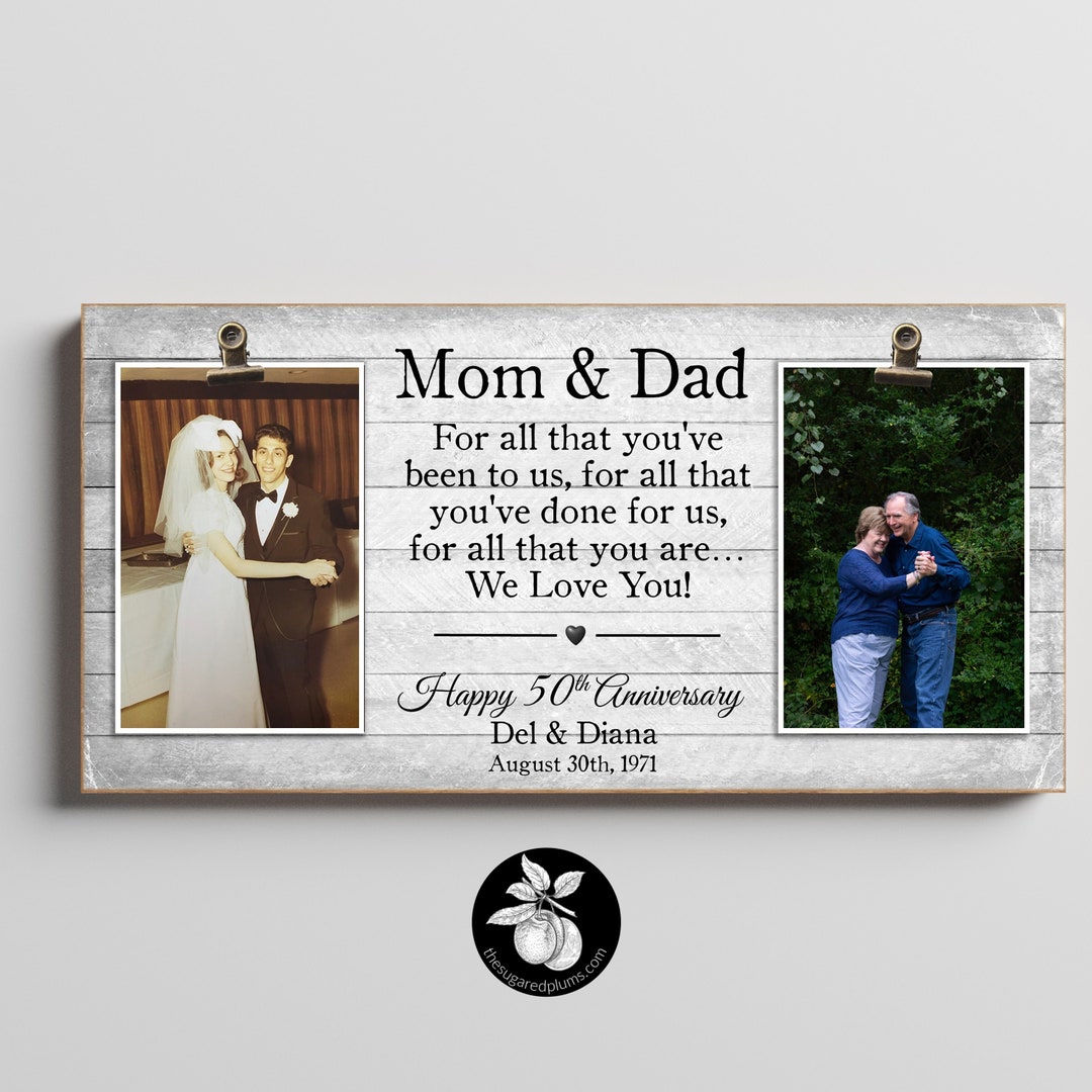 Anniversary Gift for Parents, Then and Now Picture Frame, 50th ...