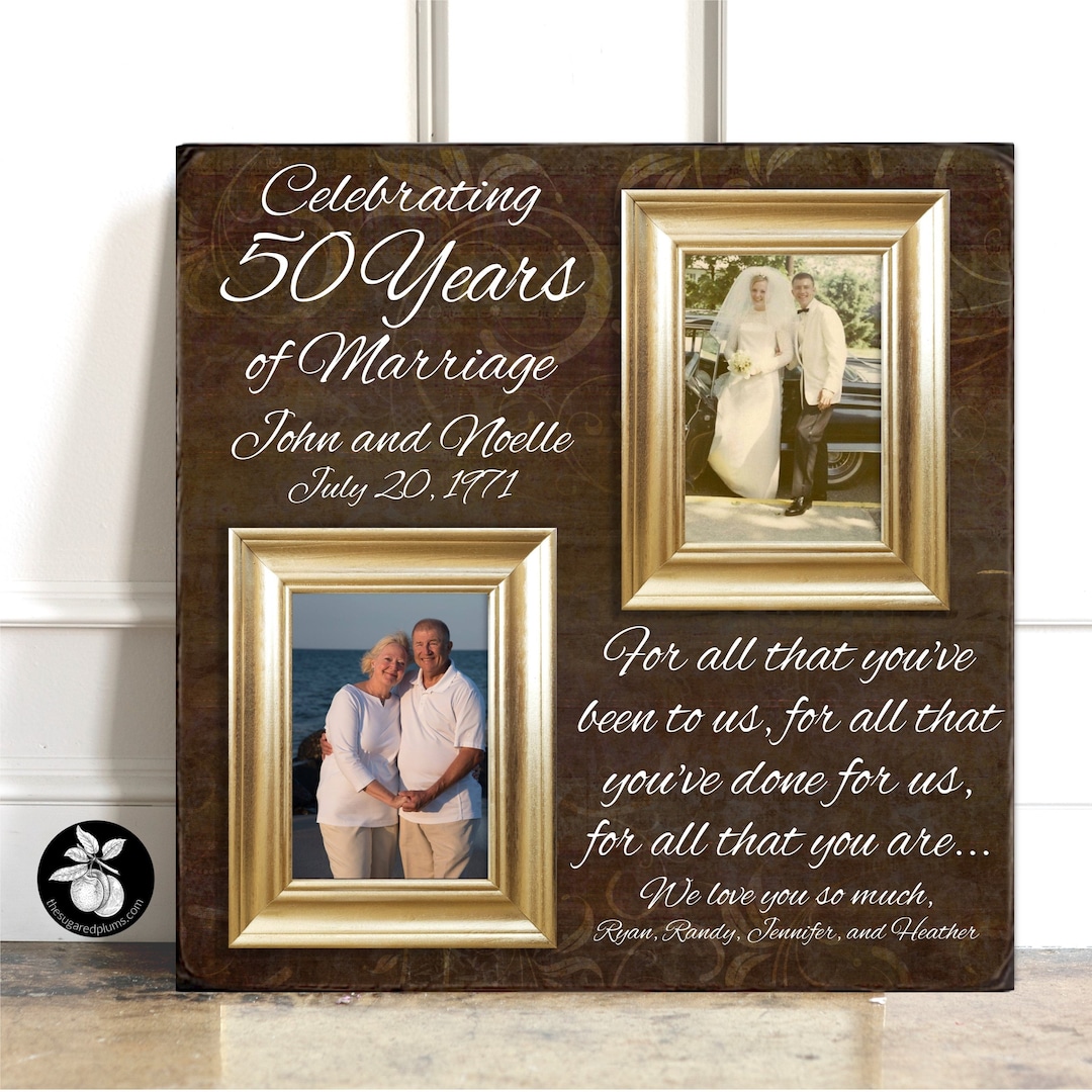 Custom Anniversary Personalized Picture Frame, 50th Anniversary Gift ...