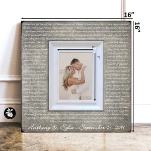 Song Lyrics Print, Wedding Song Framed, Wedding First Dance Lyrics ...