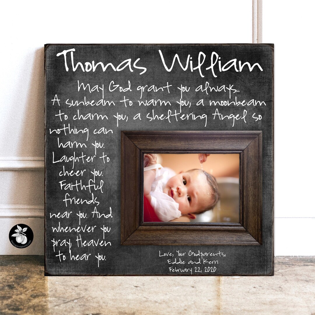 Personalized Baptism Picture Frame: Irish Blessing Gift From Godparents ...
