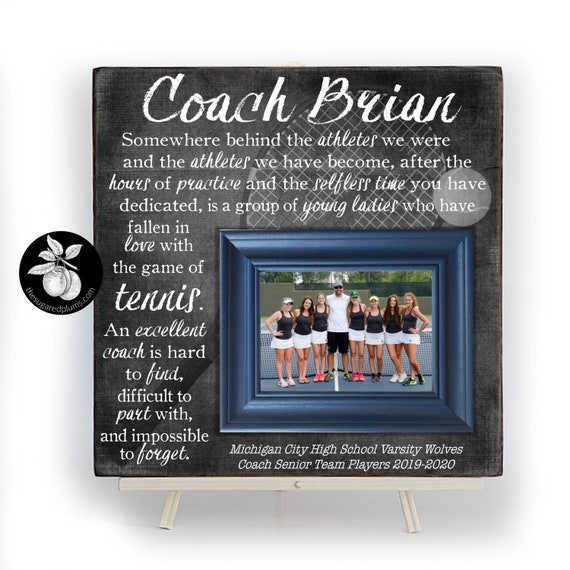 Personalized Tennis Coach Picture Frame by Lifetime Creations: - Etsy