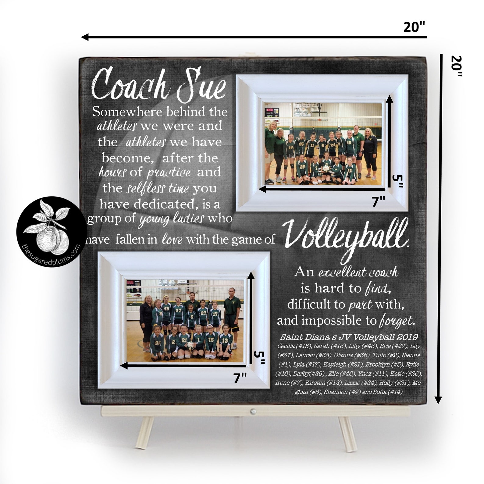 Volleyball Coach Gift Personalized Picture Frame With Name - Etsy