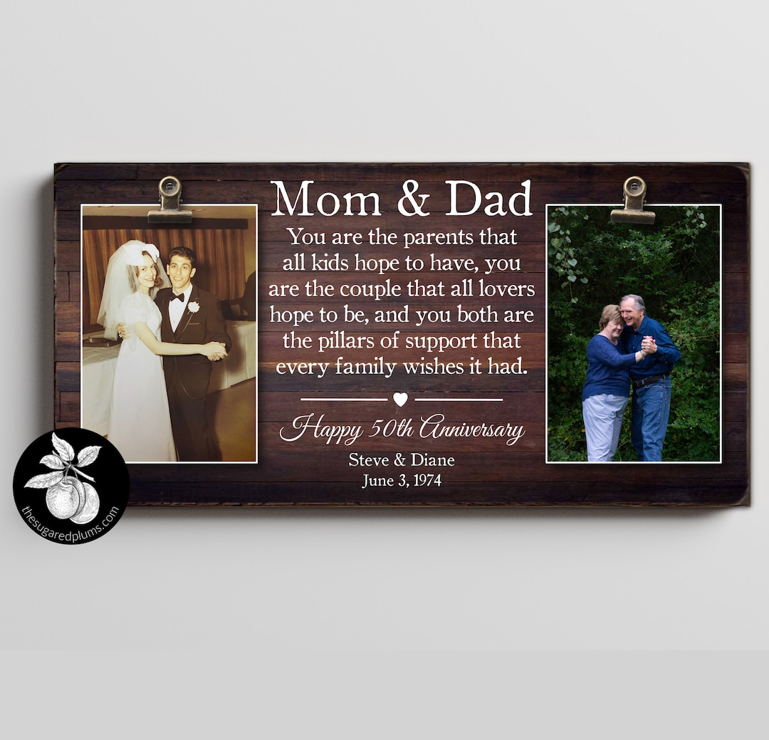 Anniversary Gift for Parents, Then and Now Picture Frame, 50th ...
