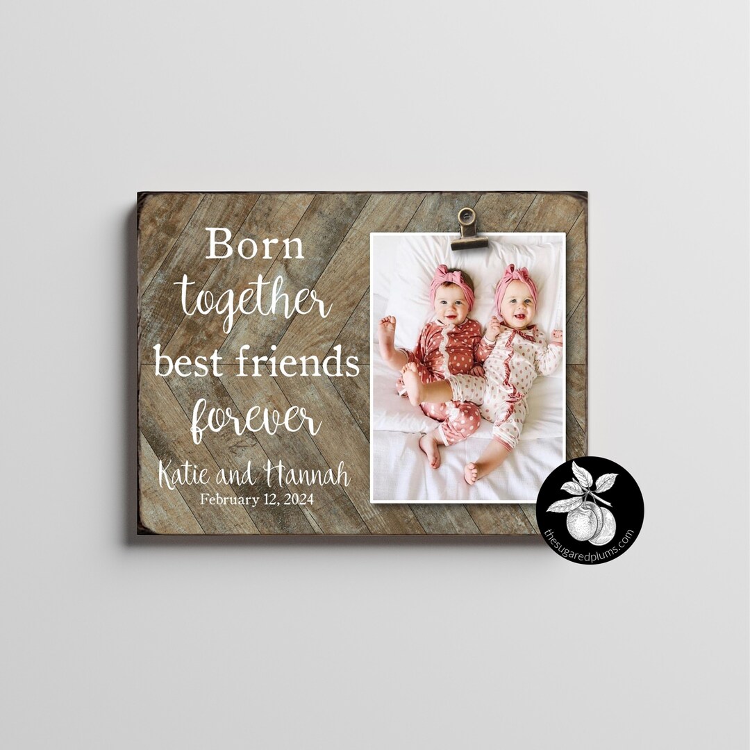 Twins Picture Frame Personalized | Twice the Love Twins Photo Frame ...