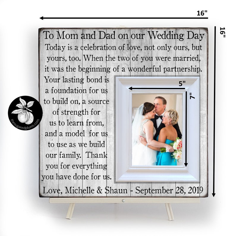 Wedding Gifts for Parents Picture Frame Mother of the Bride - Etsy