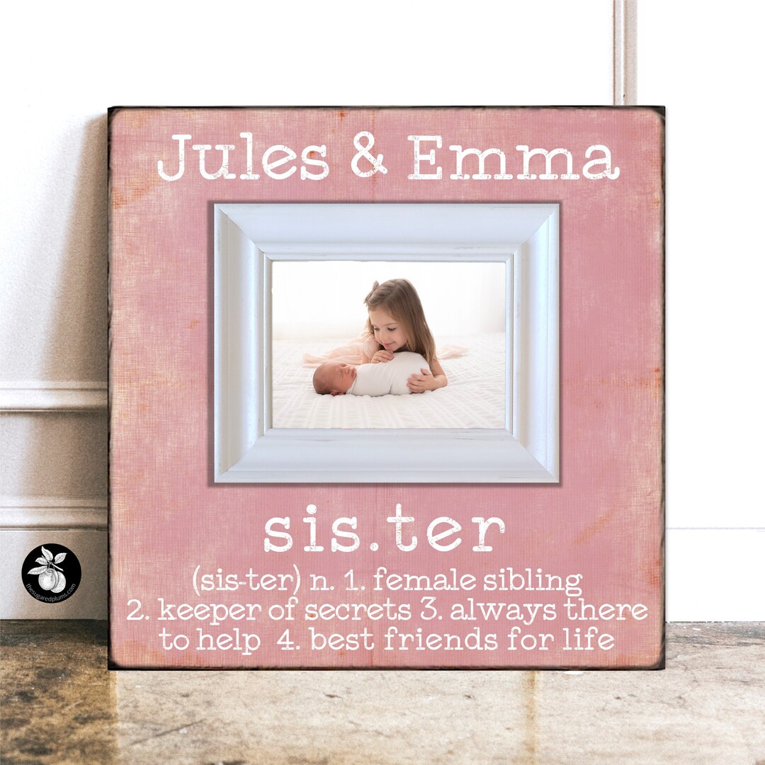 Personalized Big Sister Gift: Rustic Sister Definition Photo Frame ...