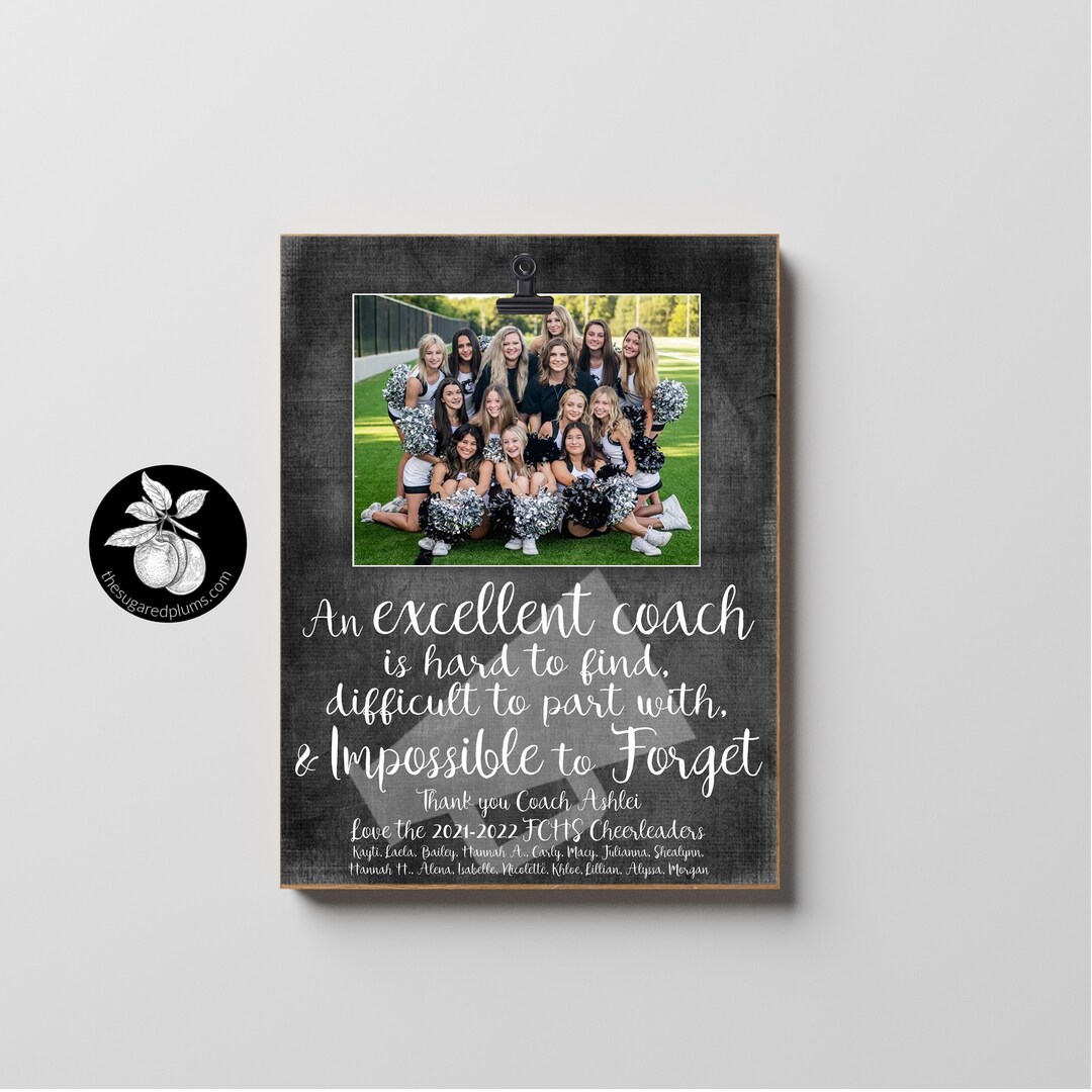 Personalized Cheer Coach Gift Picture Frame, Dance Team Coaches ...