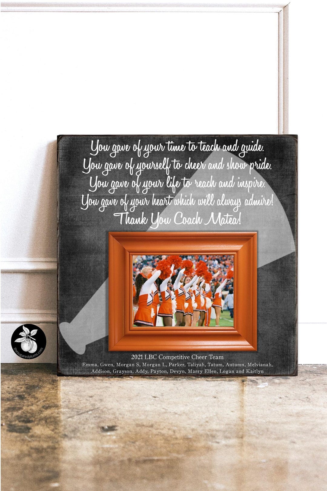 Cheer Coach Gift Frame, Dance Teacher Gift, Personalized Cheer Gifts ...