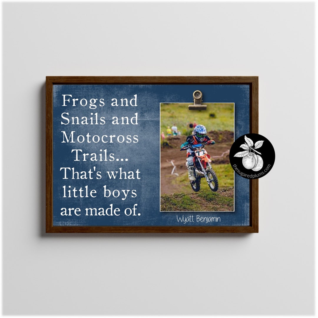 Personalized Motocross Picture Frame Gift for Boy, First Birthday, Dirt ...