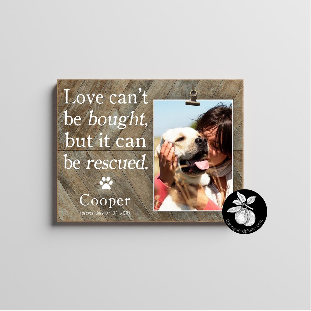 Adopt a Pet Picture Frame, Dog Adoption Gift Idea, Unique Cat Rescue ...