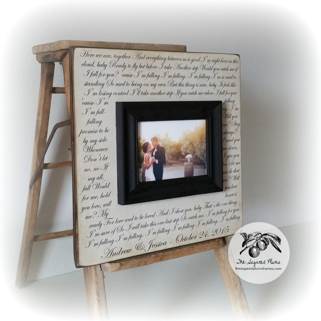 Wedding Song Picture Frame, Anniversary Gift With Lyrics to First Dance ...