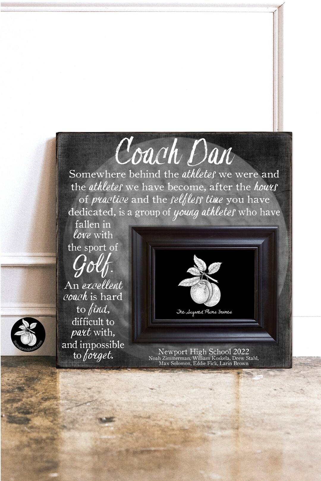 Personalized Golf Coach Gift Ideas Picture Frame, Unique Thank You Gift ...
