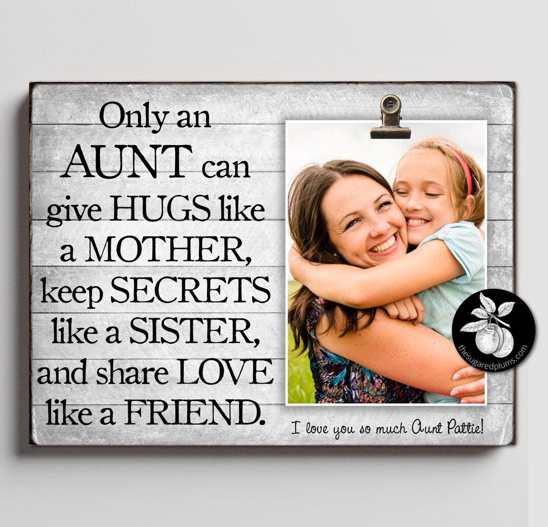 Personalized Aunt Picture Frame, Custom Gift for Auntie From Niece or ...