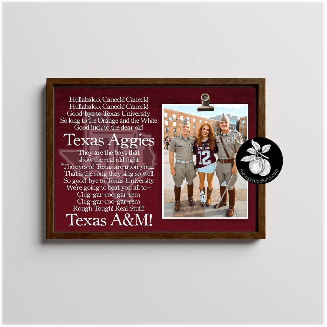 Texas A&M University Picture Frame, Cool Graduation Gift Idea, the ...