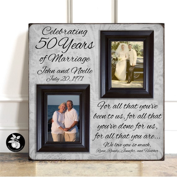 50th wedding anniversary then and now frame | Beachweddingtips.com