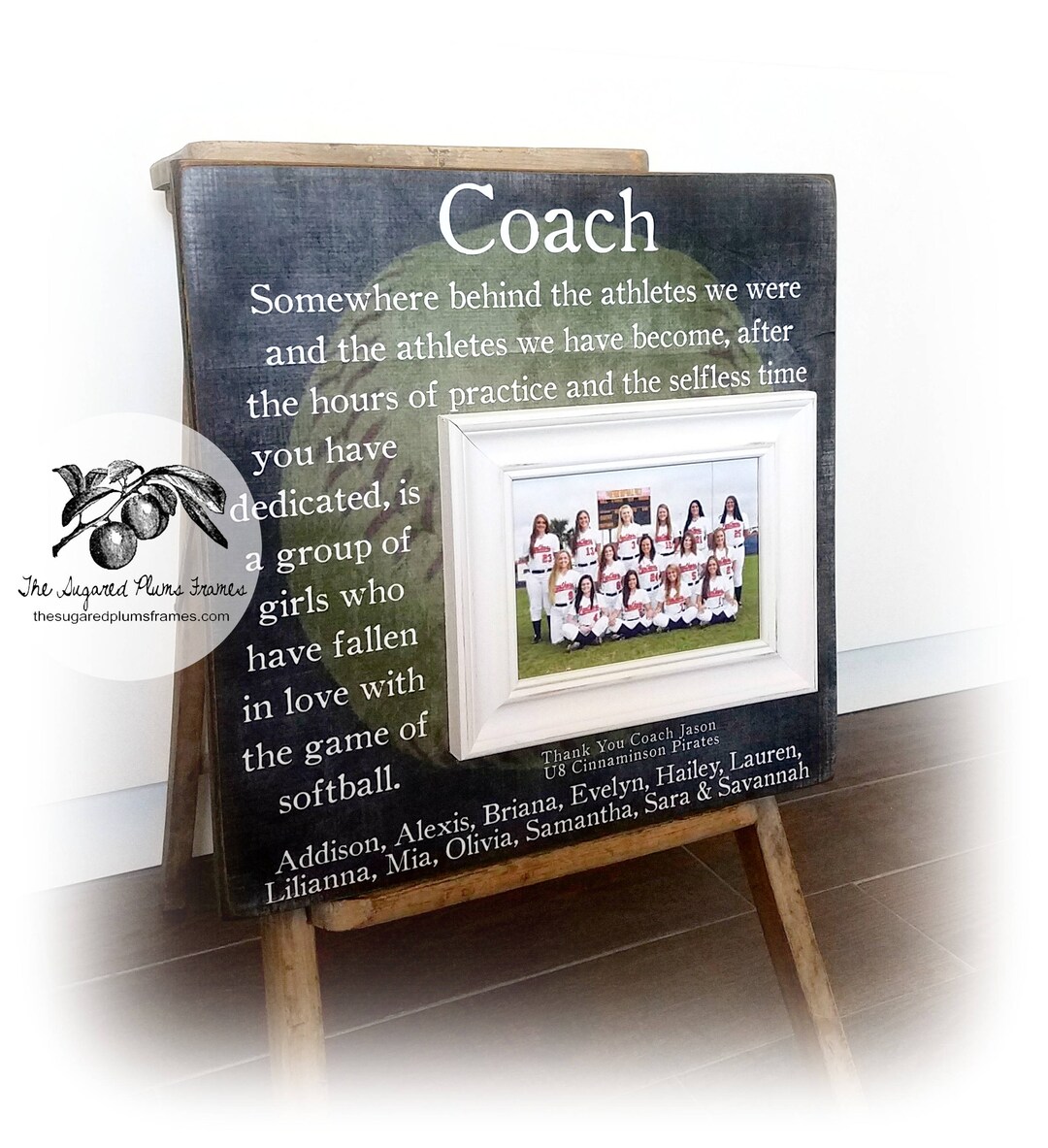 Softball Coach Gift, Personalized Softball Frame, Coach Frame, Team ...