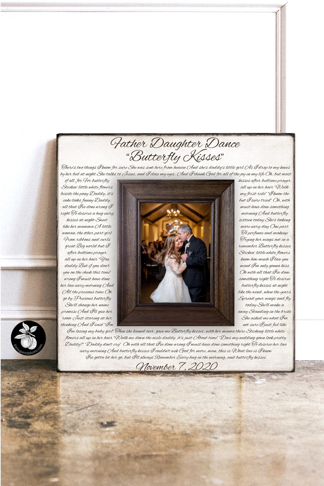 Father Daughter Dance Picture Frame, Father of the Bride Rustic Wedding ...