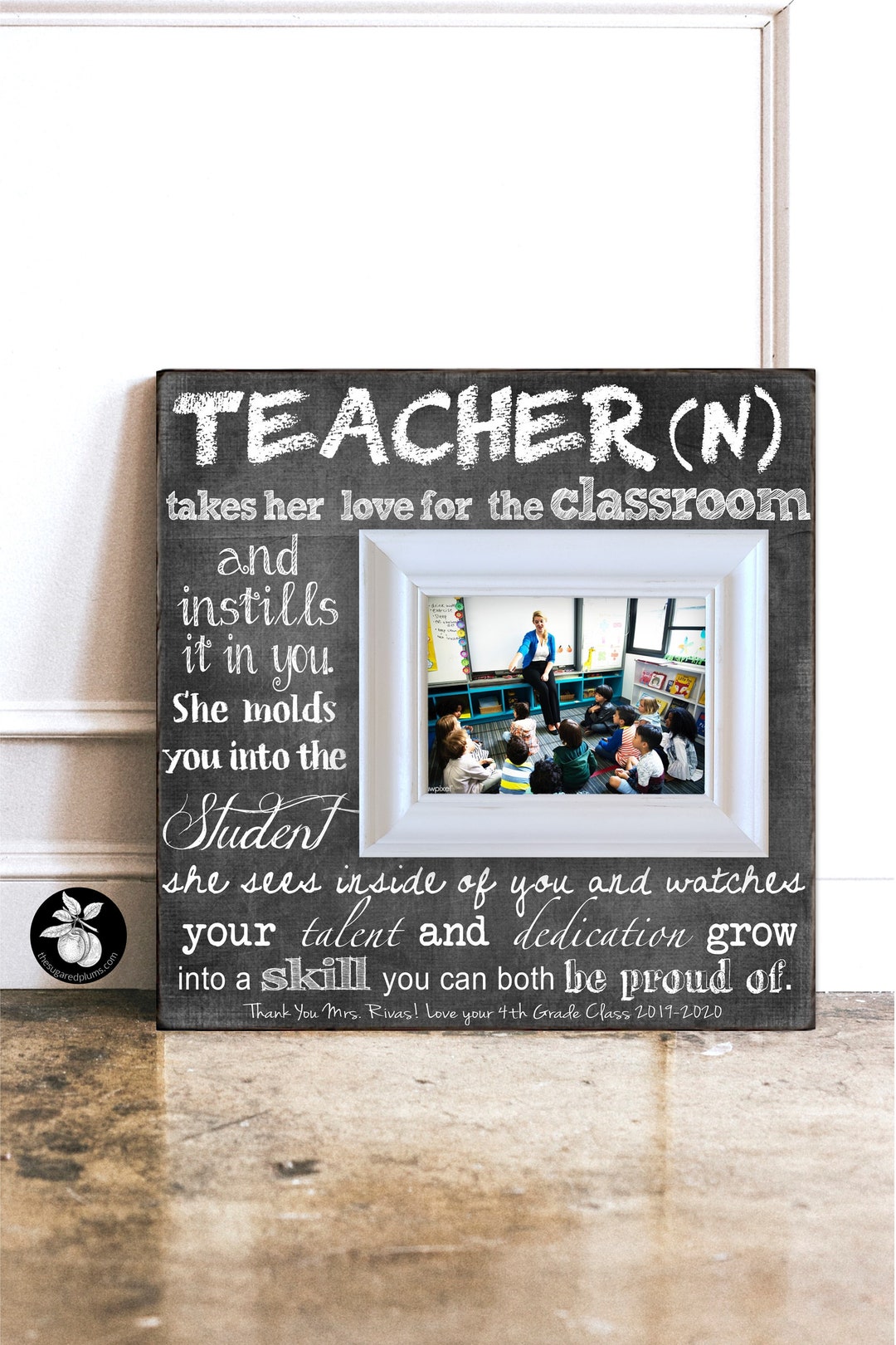 Teacher Gifts Personalized, End of Year Teacher Gift Picture Frame ...