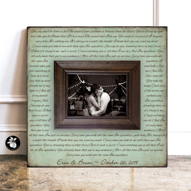 Custom First Dance Lyrics Frame Wedding Song Lyrics Print | Etsy