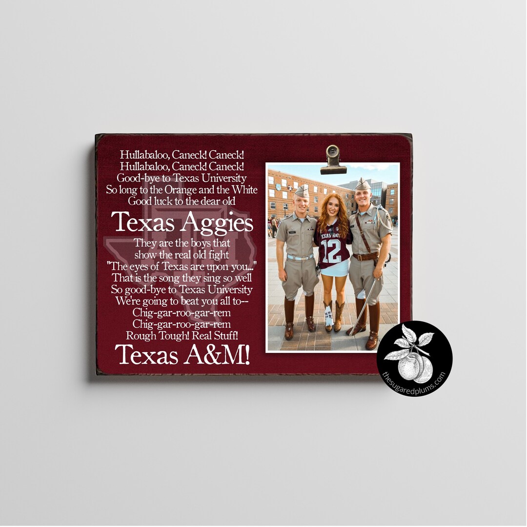 Texas A&M University Picture Frame, Cool Graduation Gift Idea, the ...