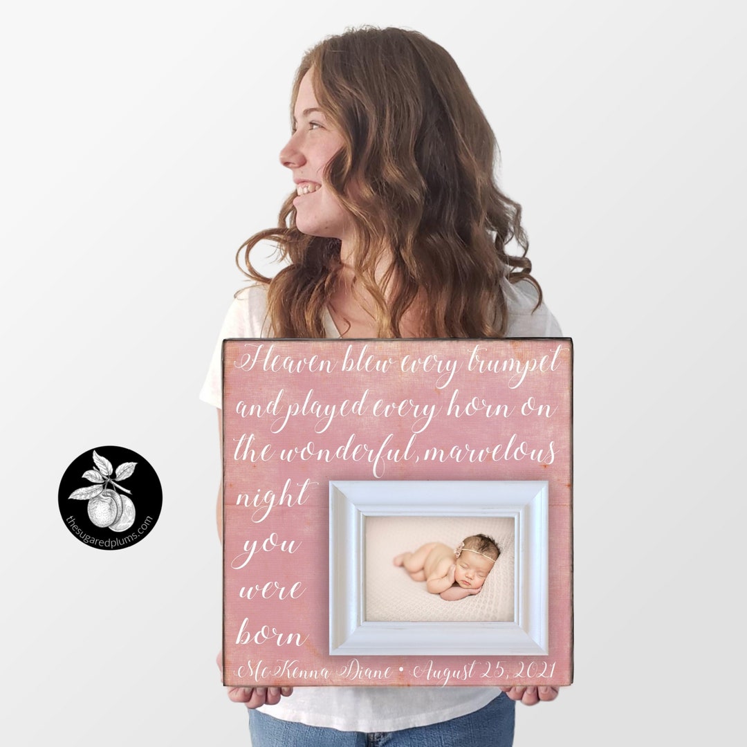 Personalized Baby Dedication Gift: "heaven Blew Every Trumpet" 16x16 ...