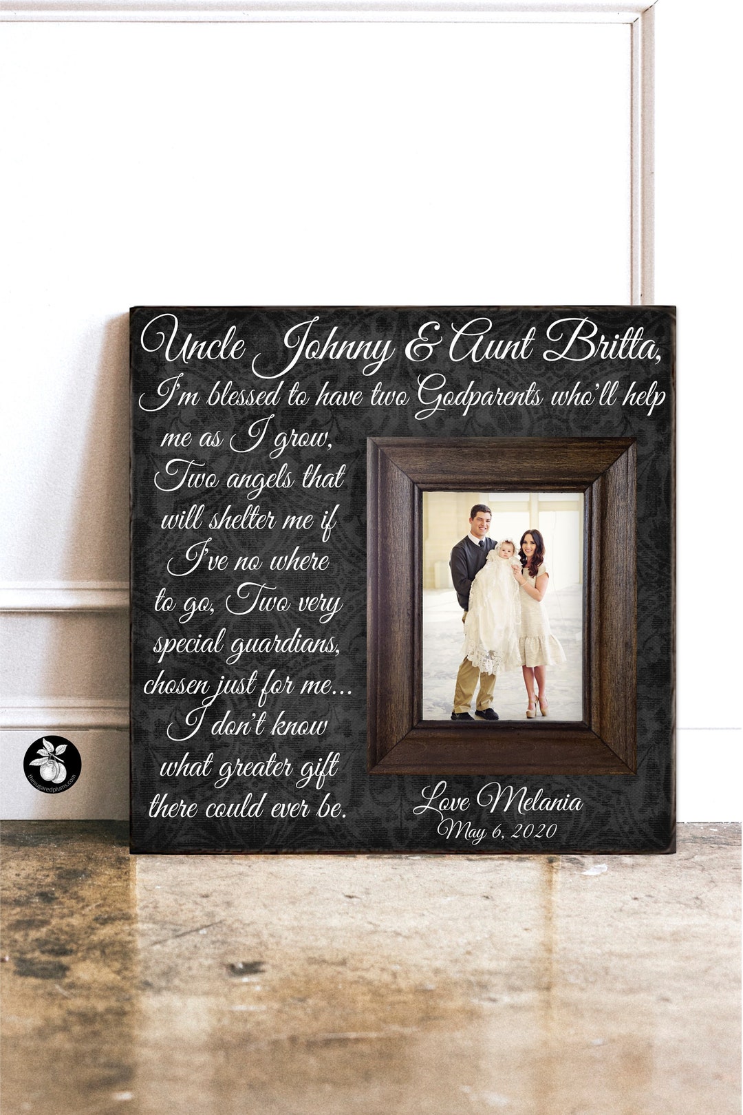 Personalized Godparent Photo Frame: Baptism Gift, Godparent Proposal ...
