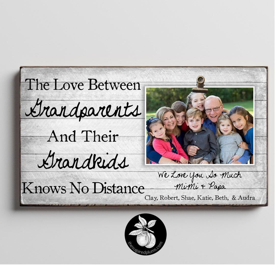 Long Distance Grandparents Gift: Custom Wood Picture Frame - Etsy