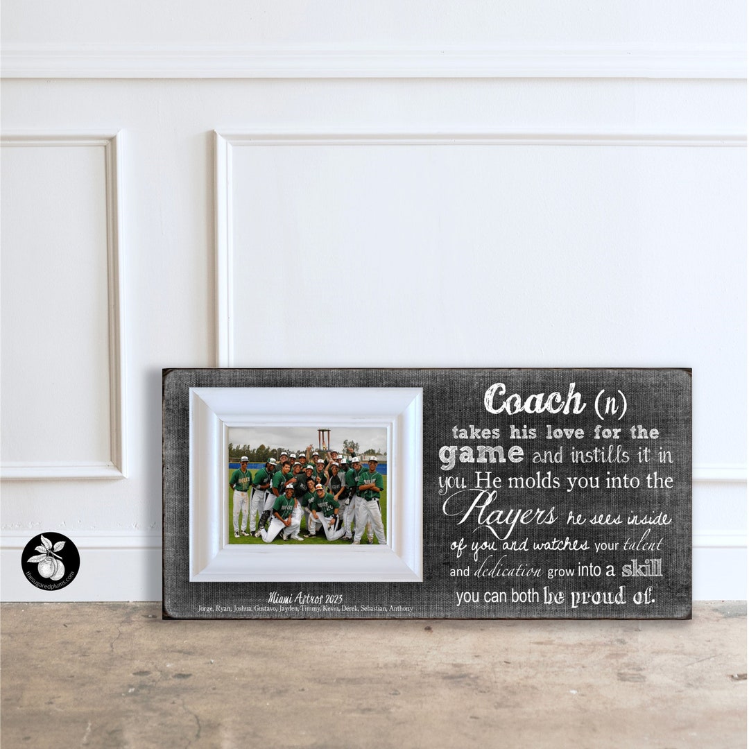 Personalized Baseball Coach Gift Ideas Picture Frame, Thank You Gift ...