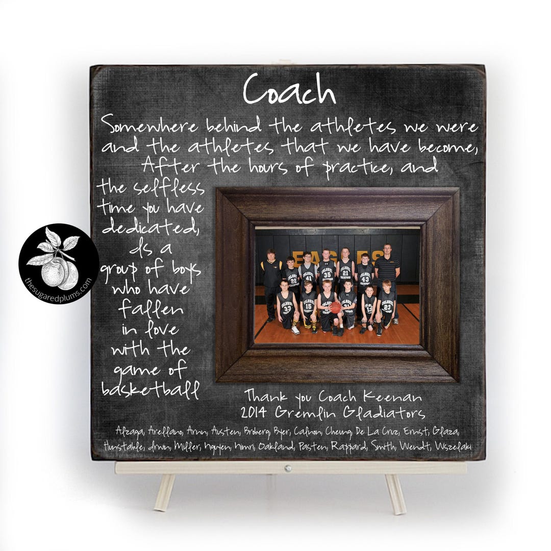 Basketball Coach Gift, Custom Coach Picture Frame, Thank You Gift for ...