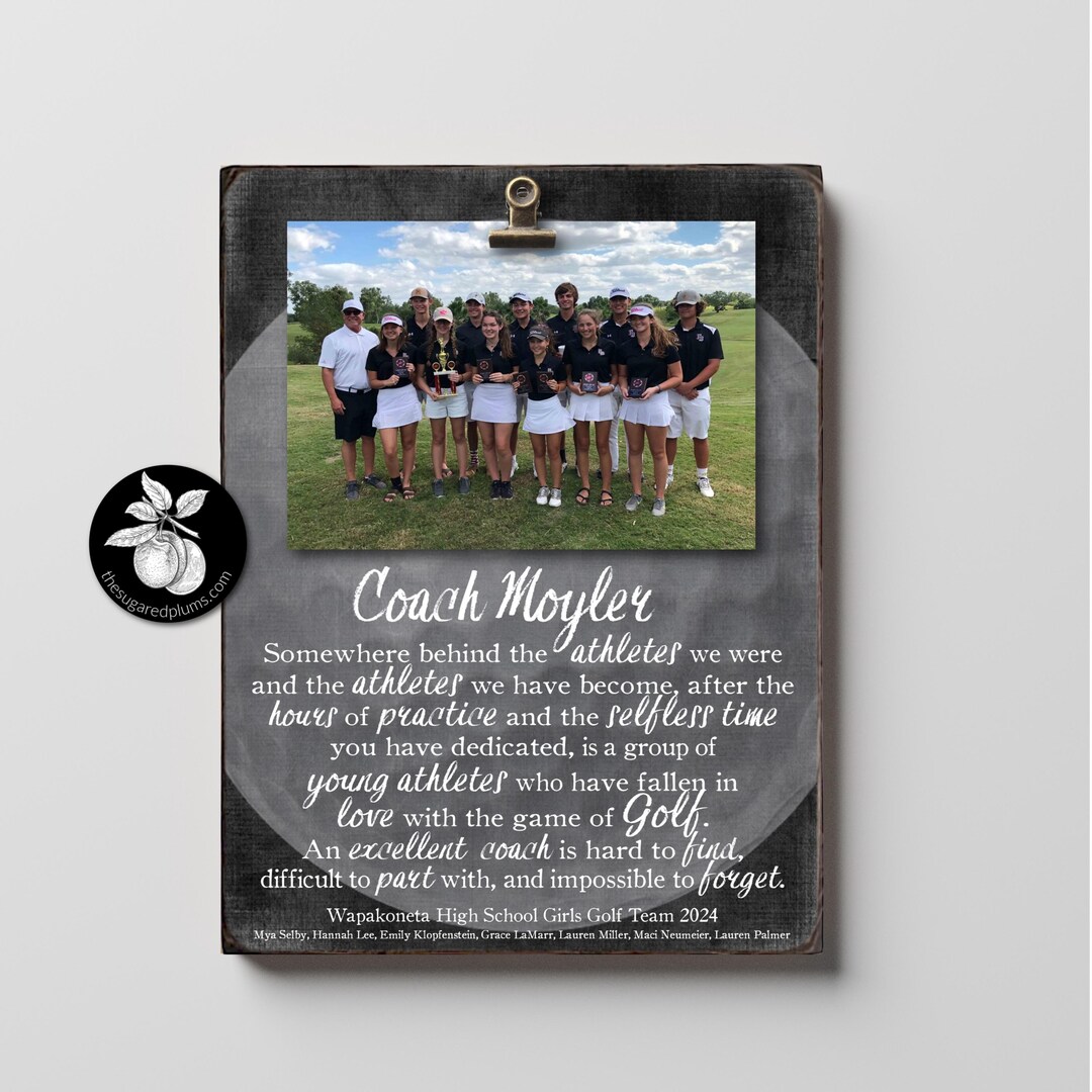 Personalized Golf Coach Gift Ideas Picture Frame, Thank You Gifts for ...