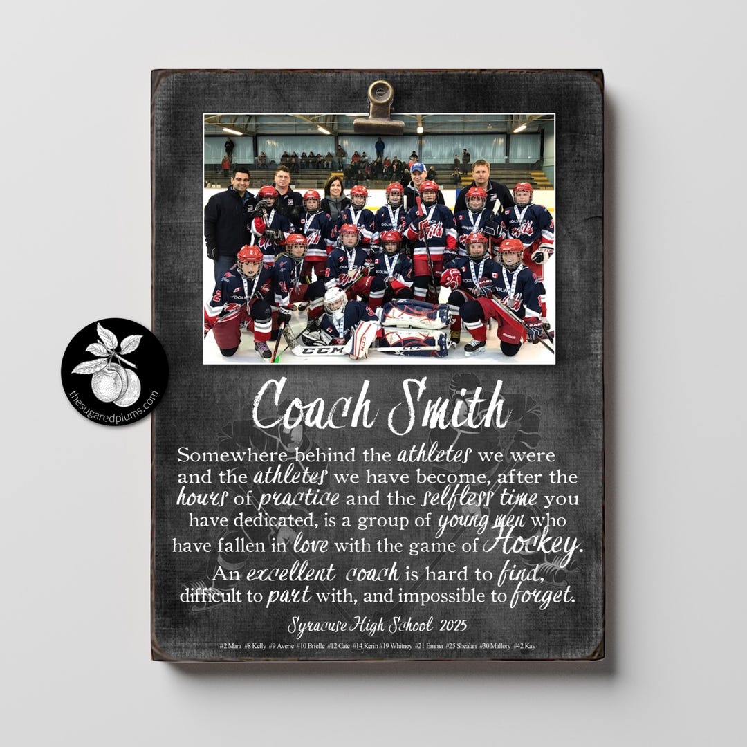 Personalized Hockey Coach Gift: 9x12 Picture Frame - Etsy