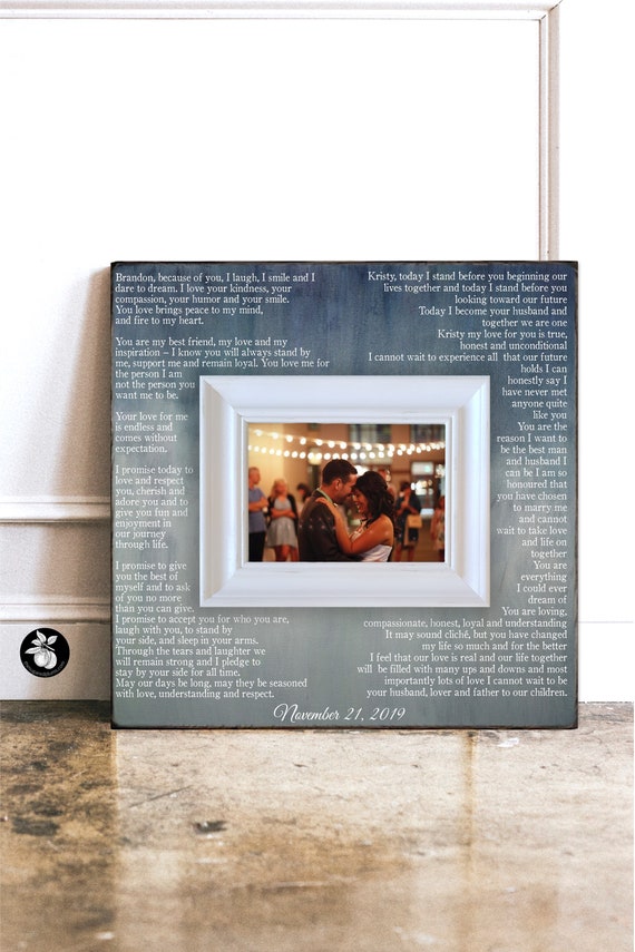 Personalized Wedding Vow Art Frame Wood 5th Anniversary Gift | Etsy