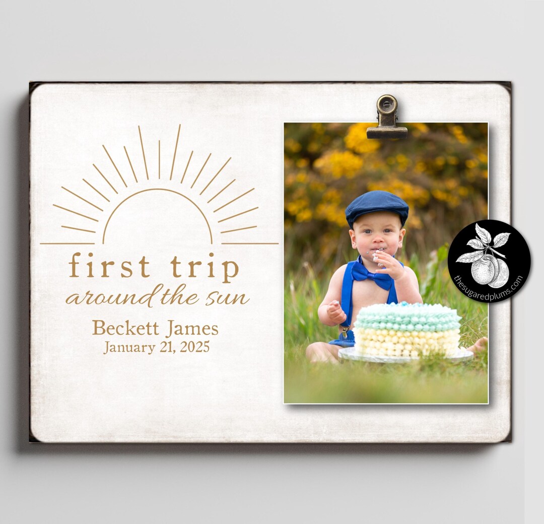 First Trip Around the Sun Picture Frame: Boho 1st Birthday Gift - Etsy