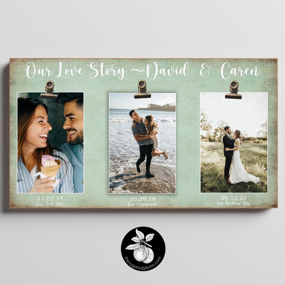 Personalized Wedding Photo Clip Frame: Our Love Story Gift - Etsy