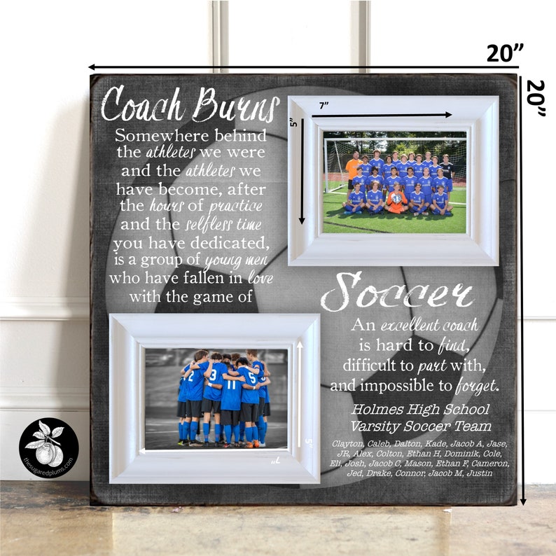 Soccer Coach Gift Personalized Picture Frame With Name End - Etsy